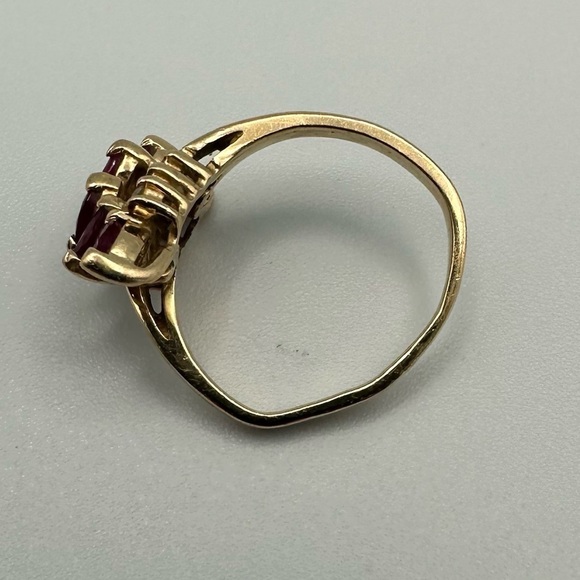 Jewelry | Vintage 14k Gold Ruby Diamond Ring Size 4 Resizable | Poshmark